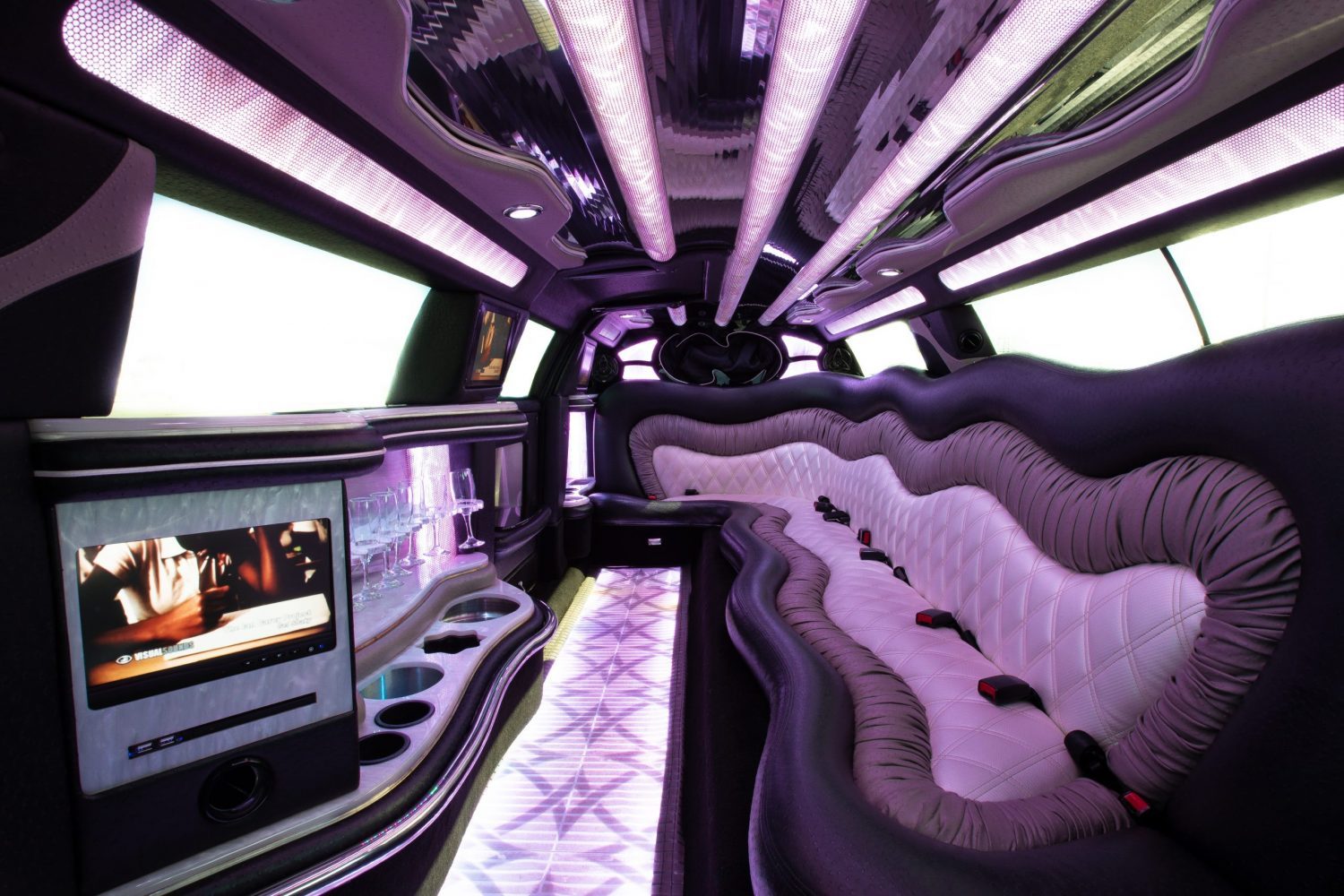 White and Black Chrysler Limousine hire Perth Wicked Limos